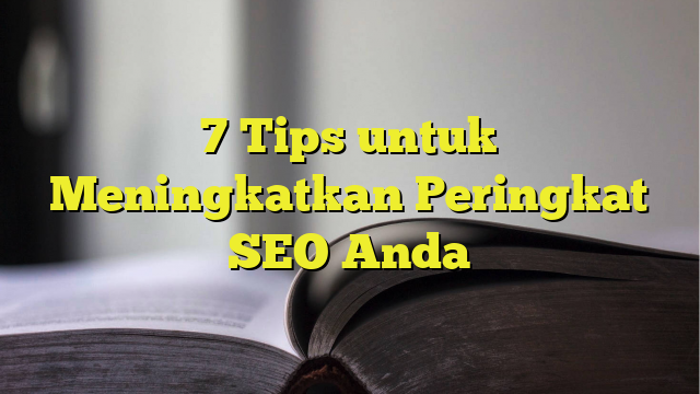 7 Tips Untuk Meningkatkan Peringkat Seo Anda